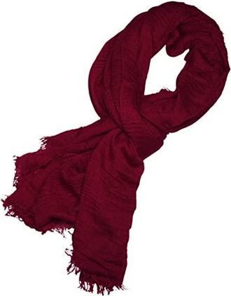 Chapeau-Tendance Cheche froissé uni écharpe foulard 180 X 90 cm
