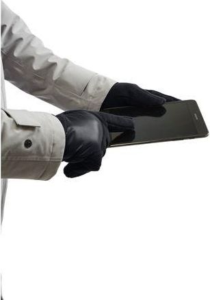 Lands End ThermaCheck 200 Easy Touch Fleece-Handschuhe, Herren, Größe:23-24 CM regular, Schwarz, Polyester, by Lands End