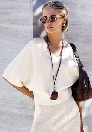 Copenhagen Fledermausshirt aus hochwertiger, feiner Rippe, Loungewear