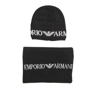 Emporio Armani Italienisches Design Schal- und M&uuml;tzen-Set - - Accessories - Herren - Schwarzk - ONE SIZE