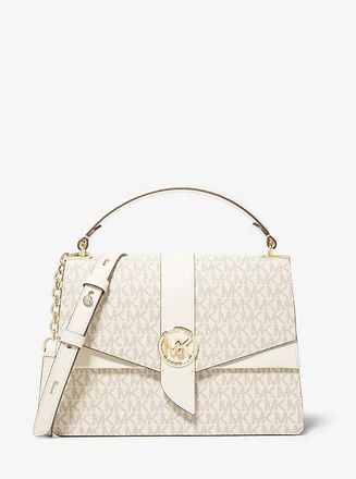 Michael Kors MK Henkeltasche Greenwich Medium Mit Logo - Van/cream - Michael Kors