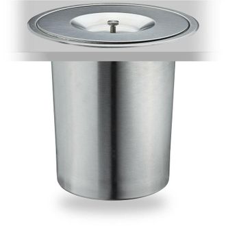 Relaxdays Poubelle plan de travail, 8 l, encastrable, inox, déchets organiques, avec couvercle, HxD 25 x 27 cm, argenté - Relaxdays