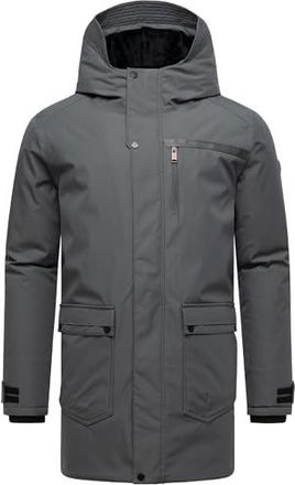 Stone Harbor Veste dhiver longue chaude pour homme avec capuche doubl&eacute;e en polaire et poche poitrine Netaan XX S-3XL, anthrazit, XL