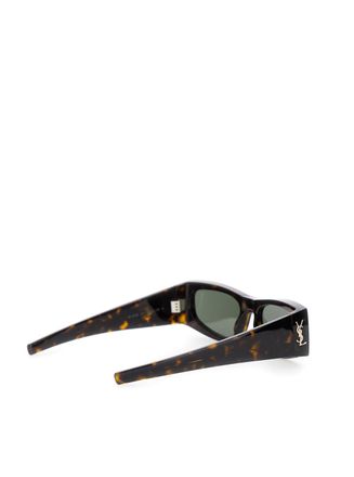 Saint Laurent Womens Brown Tortoiseshell Sunglasses With Cassandre Acetate