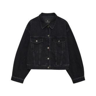 Anine Bing Femme, Vestes, Noir, Taille: 42 FR Quincy Denim Jacket