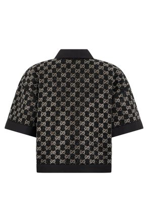 Gucci Womens Tweed Lam&eacute; Top Black Viscose Blouses Shirt