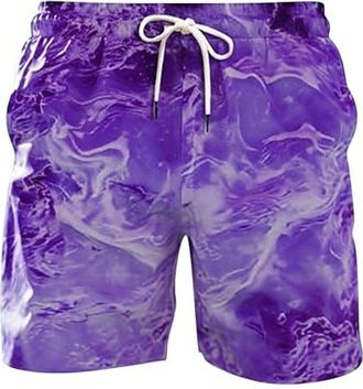Generic Short de bain pour homme avec poches - S&eacute;chage rapide - Taille haute - R&eacute;glable, violet, 4XL