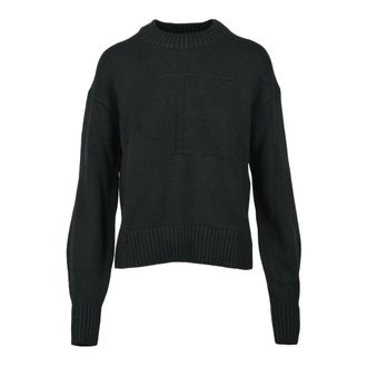 Calvin Klein Jeans Femme, Pulls, Noir, Taille: 36 FR Maglioncino in cotone