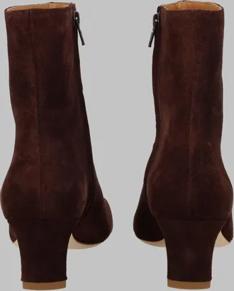 Staud Suede Leather Ankle Boots - Brown