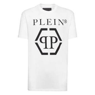 Philipp Plein T-shirt Rundhals SS Hexagon - - Tops - Herren - Wei&szlig; - 3XL