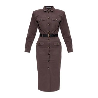 Self Portrait Kleid mit Tailleng&uuml;rtel - - Dresses - Damen - Braun - XS