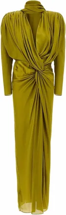 Balmain Knielanges Kleid - Gr&uuml;n