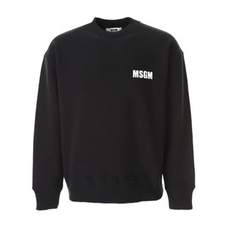 Msgm Badge Sweatshirt - - Sweatshirts & Hoodies - Herren - Schwarzk - L