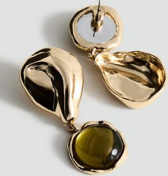 Mango Kombinierte Ohrringe aus Kunstharz gold - Damen - Einheitsgr&ouml;&szlig;e - MANGO