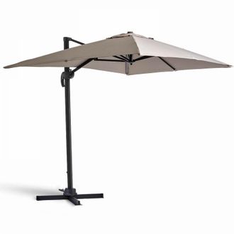 Oviala Parasol d&eacute;port&eacute; rotatif 2x3m en aluminium taupe