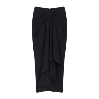 Givenchy Drapierter Midirock aus Cr&ecirc;pe Cady - - Skirts - Damen - Schwarzk - XS