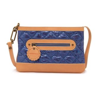 Borbonese Vintage-Effekt Umh&auml;ngetasche - - Bags - Damen - Blau - ONE SIZE