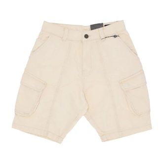 Alpha Industries Homme, Shorts, Beige, Taille: W32 Shorts Cargo en Denim Vintage Blanc