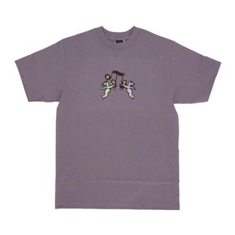 HUF Huf, Homme, Tops, Violet, Taille: XL Tee Choke à Manches Courtes Prune Clair