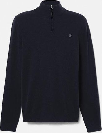 Timberland Cohas Brook Pullover aus Merinowolle mit 1/4-Rei&szlig;verschluss f&uuml;r Herren in Dunkelblau, Herren, Blau, Gr&ouml;&szlig;e
