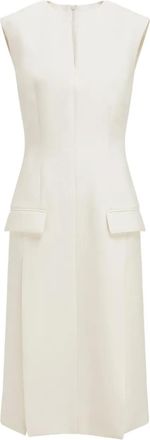 Ferragamo robe courte sans manches à design plissé - Blanc