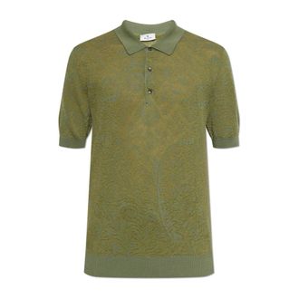 Etro Piqu&eacute;-Polohemd aus Baumwolle mit floralem Paisley-Motiv - - Tops - Herren - Gr&uuml;n - L
