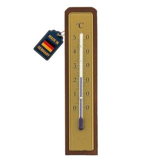 TFA Dostmann Analoges Innenthermometer, 12.1009, aus Nussbaum, hohe Genauigkeit, l 31 x b 14 x h 133 mm, braun