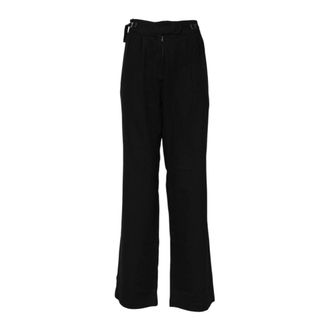 Ermanno Scervino Schwarze Woll Straight Fit Hose - - Trousers - Damen - Schwarzk - XS