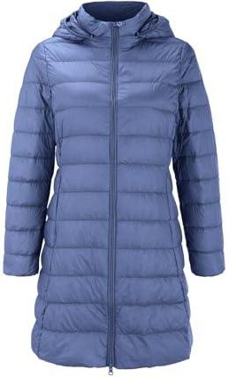 Generic Doudoune Femme En Duvet De Canard Manteau Long Doudoune Longue &agrave; Capuche De Couleur Unie Pour Femme Coupe Cintr&eacute;e Amovible Avec Fermeture &Eacute;clair Parka