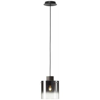 Brilliant Lampe Beth Pendelleuchte 20cm Kaffee/rauchglas 1x A60, E27, 60W, g.f. Normallampen n. ent. In der H&ouml;he einstellbar / Kabel k&uuml;rzbar F&uuml;r
