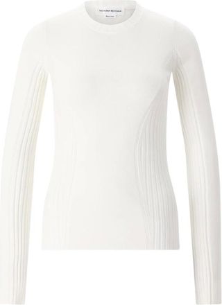 Victoria Beckham Femme, Pulls, Blanc, Taille: 40 FR Maille ras du cou