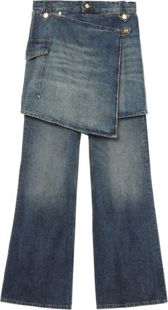 Ganni jean à coupe évasée - Bleu