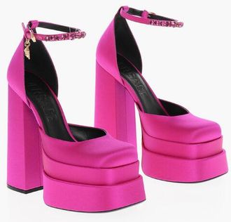 Versace Jewel Strap Satin Platform Pumps 17cm Gr&ouml;&szlig;e 36