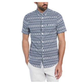 Original Penguin Hemd f&uuml;r Herren, Regul&auml;r, kurz&auml;rmlig (Meeresblau)