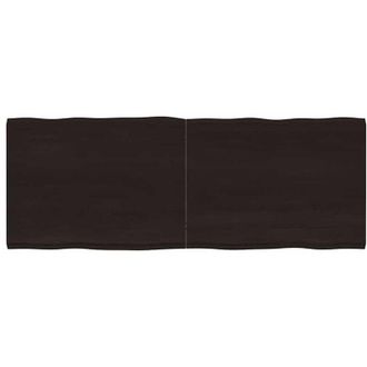 vidaXL Dessus de table bois ch&ecirc;ne massif trait&eacute; bordure assortie