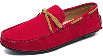 Generic Mocassins tendance à enfiler pour homme - Style décontracté - Pour tous les jours - Pour la conduite et la marche, Rouge, 41 1/3 EU