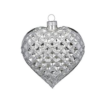 Magic Bodyfashion Christbaumschmuck Weihnachtskugeln Figuren Glas mundgeblasen Weihnachtskugeln Weihnachtsschmuck Baumkugeln Baumschmuck, Waffelherz, Glas, 10.5 cm, Ser