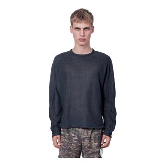 SATISFY Fuzzfleece AD Long Tee - - Knitwear - Herren - Grau - S