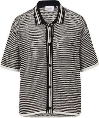 Comma Cardigan Strickjacke Luftiger Kurzarm-Cardigan mit Polokragen