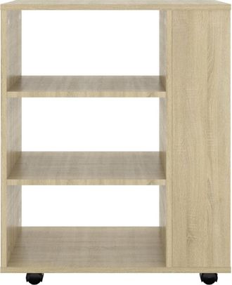 Generic Rollschrank mit F&auml;chern, Rollcontainer, B&uuml;roschrank, Aktenschrank, B&uuml;rocontainer, Schrank, B&uuml;ro, Druckerschrank, 60x35x75cm, Holzwerkstoff(Wei&szlig;) (Sono