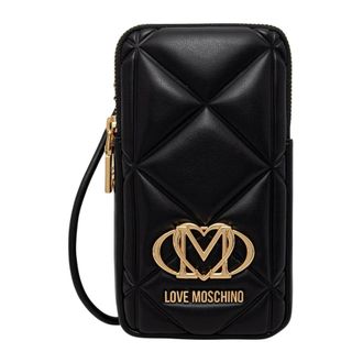 Love Moschino Sac t&eacute;l&eacute;phone matelass&eacute; logo - Femme - Accessoires - Noir - Taille: ONE Size