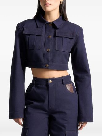Mani&egrave;re De Voir veste de moto &agrave; &eacute;paules structur&eacute;es - Bleu