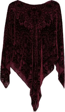 Etro Poncho aus Samt mit Paisleymuster - Rot