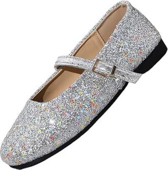 Generic Chaussures Mary Jane &agrave; paillettes pour femme - &Eacute;l&eacute;gantes et l&eacute;g&egrave;res - Confortables - Style classique - Pour f&ecirc;te, mariage, multicolore, 38.5 EU
