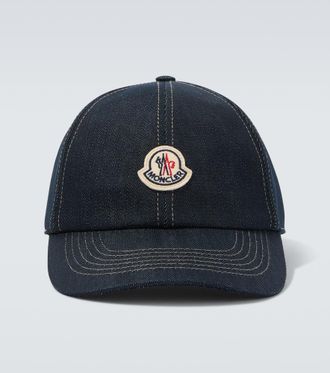 Moncler Casquette en denim &agrave; logo