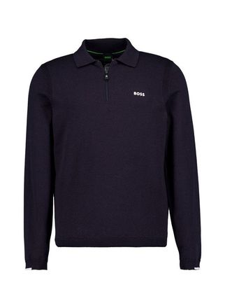HUGO BOSS Herren Pullover blau unifarben