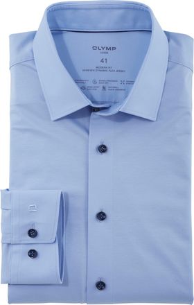 Olymp Herren Businesshemd Langarm Luxor.24.Seven,Single Jersey,modern fit,New Kent,hellblau 10,44