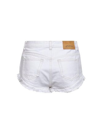 Isabel Marant Womens White Cotton Denim Mini Shorts