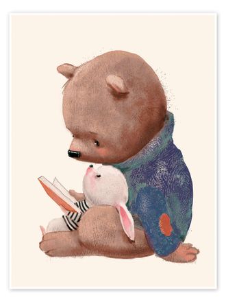 Posterlounge Gute-Nacht-Geschichte Poster von Eve Farb 50 x 70 cm Wandbilder Wanddeko