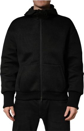 Dolce & Gabbana Homme, Sweatshirts et sweats &agrave; capuche, Noir, Taille: M Hooded Full Zip Bomber Jacket